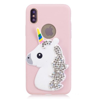 3D Cartoon Animal  RhinestoneSilicone Soft Bling Glitter shockproof tpu phone case for iphone 7/8