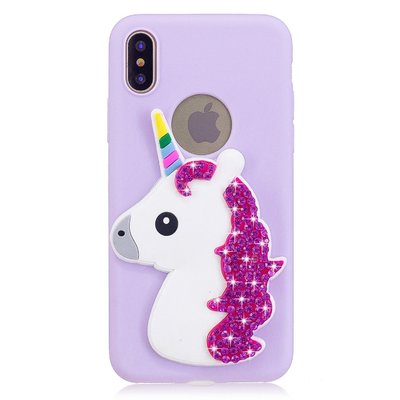 3D Cartoon Animal  RhinestoneSilicone Soft Bling Glitter shockproof tpu phone case for iphone 7/8