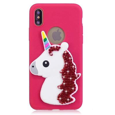 3D Cartoon Animal  RhinestoneSilicone Soft Bling Glitter shockproof tpu phone case for iphone 7/8