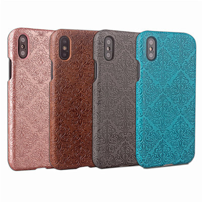 Flower Embossing pattern PU Leather Card Slots Phone Skin Hard Back Cover case For Iphone x s 7 7 plus 6 6 plus