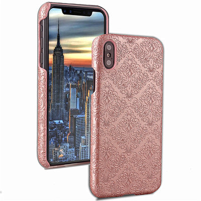 Flower Embossing pattern PU Leather Card Slots Phone Skin Hard Back Cover case For Iphone x s 7 7 plus 6 6 plus