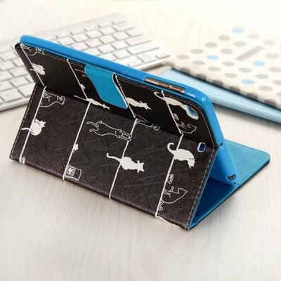 Ultra Slim Cat Cartoon  PU Leather Magnetic Light Weight Cover Tablet Case For iPad Air