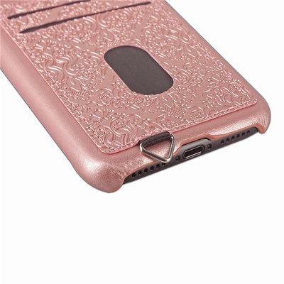 ID Credit Card Slot Embossed Leather Back Phone Case For Iphone X,For iPhone X back case cover with card holders