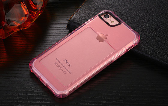 for iphone 7/8 clear credit card slots ultra thin tpu phone back cover case