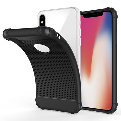 fashionable design net mesh heat dissipation back cover shockproof tpu phone case for iphone x