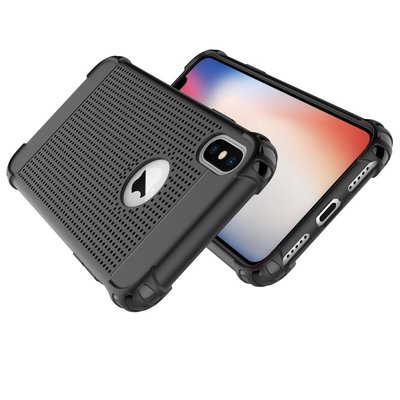 fashionable design net mesh heat dissipation back cover shockproof tpu phone case for iphone x