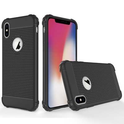 fashionable design net mesh heat dissipation back cover shockproof tpu phone case for iphone x