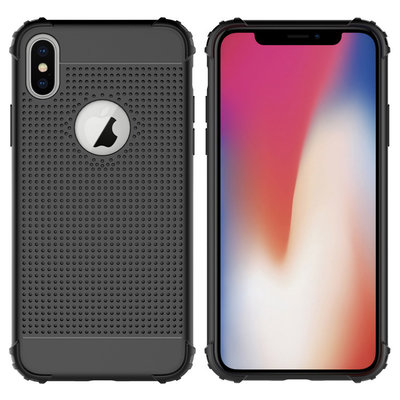 fashionable design net mesh heat dissipation back cover shockproof tpu phone case for iphone x