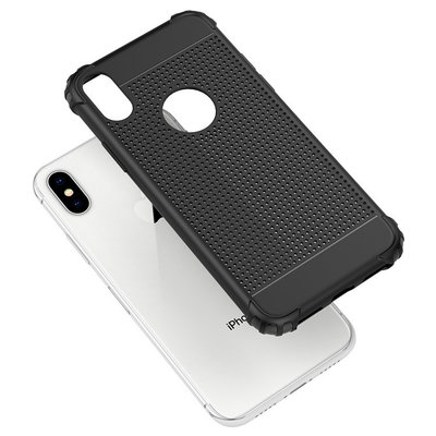 fashionable design net mesh heat dissipation back cover shockproof tpu phone case for iphone x