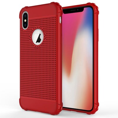fashionable design net mesh heat dissipation back cover shockproof tpu phone case for iphone x
