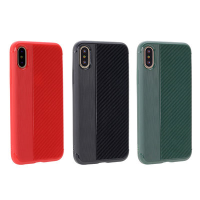 New in USA TPU carbon fiber mobile phone case for iphone x ,For iPhone x TPU brushed cellphone case