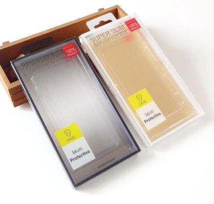 China plastic PET/PVC/PP packaging box for phone case, small clear plastic packaging box for mobile phone cover