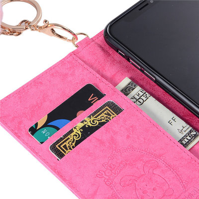 Hot sale in Amazon Fur  Detachable TPU Leather Wallets Phone Case Cover for iPhone X