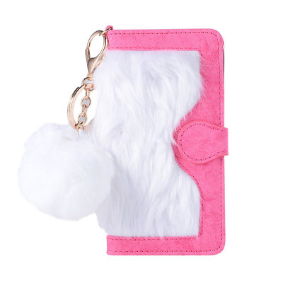Hot sale in Amazon Fur  Detachable TPU Leather Wallets Phone Case Cover for iPhone X