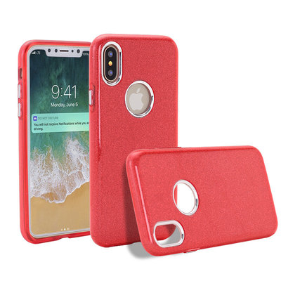 New design 3 in 1 soft tpu hard pc paper bling bling phone case for iphone x glitter case