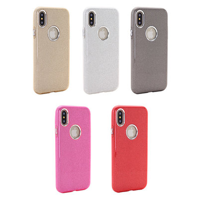 New design 3 in 1 soft tpu hard pc paper bling bling phone case for iphone x glitter case