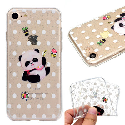 Bling Glitter Transparent Soft TPU Phone Case For iPhone 7 8 Plus Sparkling Stars Shinning Clear Phone Back Case