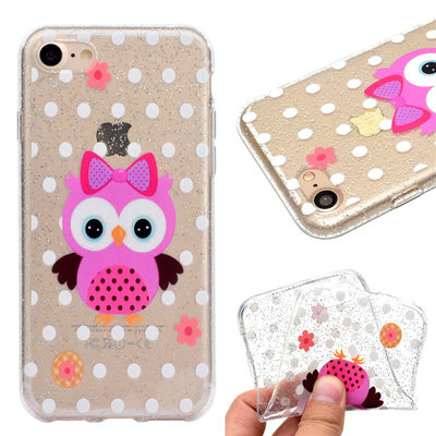 Bling Glitter Transparent Soft TPU Phone Case For iPhone 7 8 Plus Sparkling Stars Shinning Clear Phone Back Case