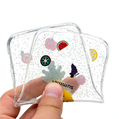 Bling Glitter Transparent Soft TPU Phone Case For iPhone 7 8 Plus Sparkling Stars Shinning Clear Phone Back Case