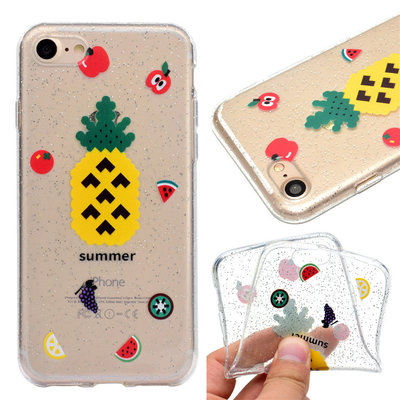 Bling Glitter Transparent Soft TPU Phone Case For iPhone 7 8 Plus Sparkling Stars Shinning Clear Phone Back Case
