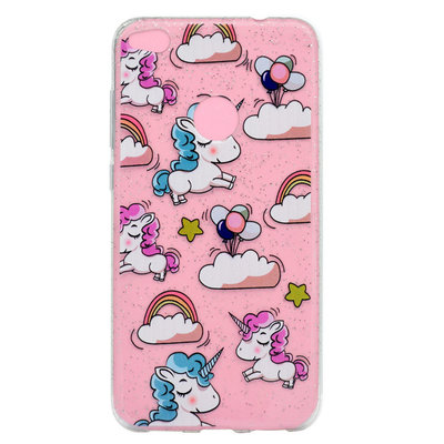 Bling glitter clear transparent soft tpu mobile phone case for huawei p8 lite