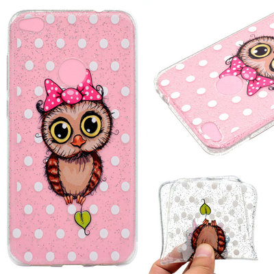 Bling glitter clear transparent soft tpu mobile phone case for huawei p8 lite