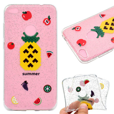 Bling glitter clear transparent soft tpu mobile phone case for huawei p8 lite