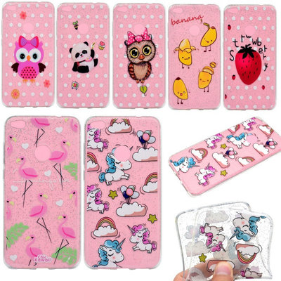 Bling glitter clear transparent soft tpu mobile phone case for huawei p8 lite