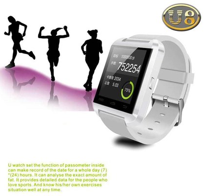 Women men HD Touch Screen Android Wrist Watch Healthy life 1.44 inch MTK6261 U8 Bluetooth Smart Watch