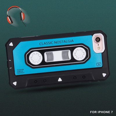 2018 tape pattern hybrid cassette tpu pc shockproof cell phone case for iphone 8 /7