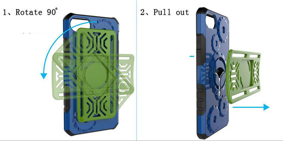 TPU and PC 2 in 1 Kickstand Finger Ring Holder gear Case For IphoneX 8 plus 7 6s armband shockproof sports Phone Cover