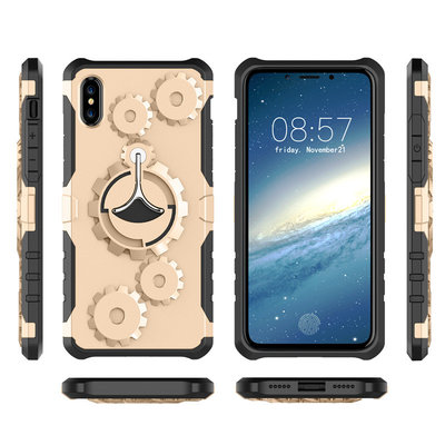TPU and PC 2 in 1 Kickstand Finger Ring Holder gear Case For IphoneX 8 plus 7 6s armband shockproof sports Phone Cover