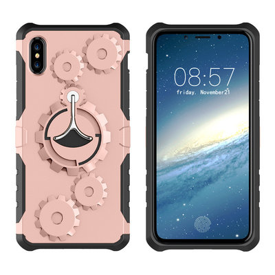 TPU and PC 2 in 1 Kickstand Finger Ring Holder gear Case For IphoneX 8 plus 7 6s armband shockproof sports Phone Cover