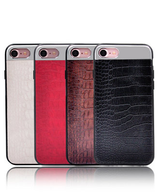 TPU PC PU leather metal 4 in 1 Upscale business luxury crocodile leather pattern phone case cover for iPhoneX 8 7 6Splus