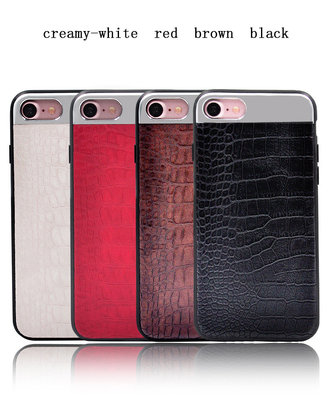 TPU PC PU leather metal 4 in 1 Upscale business luxury crocodile leather pattern phone case cover for iPhoneX 8 7 6Splus