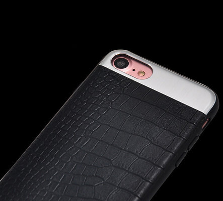 TPU PC PU leather metal 4 in 1 Upscale business luxury crocodile leather pattern phone case cover for iPhoneX 8 7 6Splus