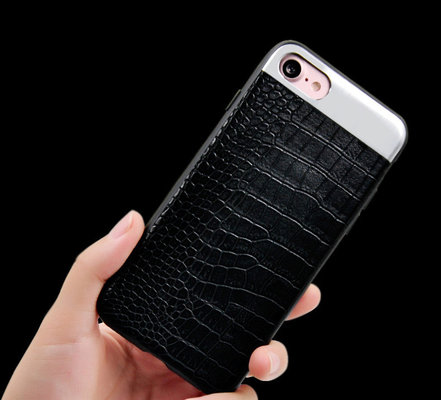 TPU PC PU leather metal 4 in 1 Upscale business luxury crocodile leather pattern phone case cover for iPhoneX 8 7 6Splus