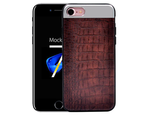 TPU PC PU leather metal 4 in 1 Upscale business luxury crocodile leather pattern phone case cover for iPhoneX 8 7 6Splus