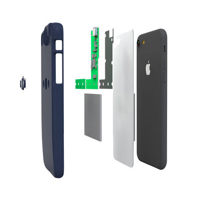 wireless bluetooth smart phone case with 3.5mm DC music interface and charging port for iPhone 7 8plus
