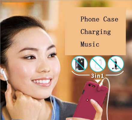 wireless bluetooth smart phone case with 3.5mm DC music interface and charging port for iPhone 7 8plus