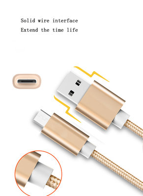 USB Type C Cable Braided Charging Micro USB Cable High Speed Charging Cord Metal Housing For Note 8 for huawei xiaomi