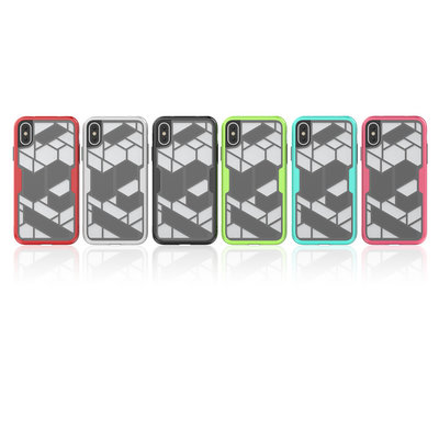 2017 Geometry Pattern Hybrid Shockproof Dual LayersTPU PC Mobile Phone Case For iPhone X