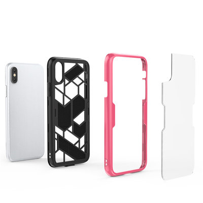 2017 Geometry Pattern Hybrid Shockproof Dual LayersTPU PC Mobile Phone Case For iPhone X