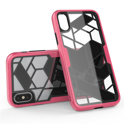 2017 Geometry Pattern Hybrid Shockproof Dual LayersTPU PC Mobile Phone Case For iPhone X