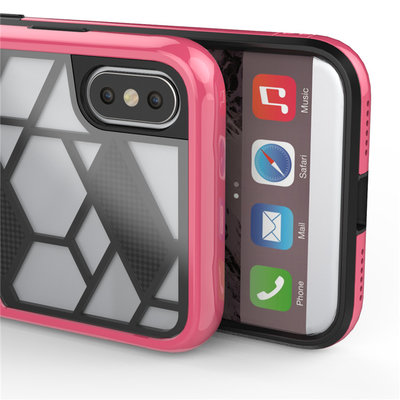 2017 Geometry Pattern Hybrid Shockproof Dual LayersTPU PC Mobile Phone Case For iPhone X