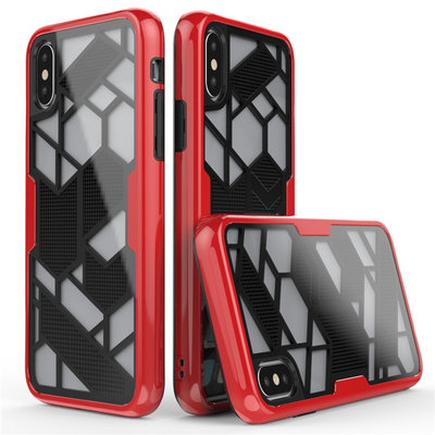 2017 Geometry Pattern Hybrid Shockproof Dual LayersTPU PC Mobile Phone Case For iPhone X