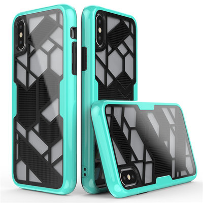 2017 Geometry Pattern Hybrid Shockproof Dual LayersTPU PC Mobile Phone Case For iPhone X