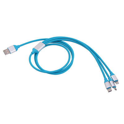 1.2 M 3 in1 Multi-Function Durable TPE Micro USB Type C  charging Cable Cord For iPhone and Samsung smartphones