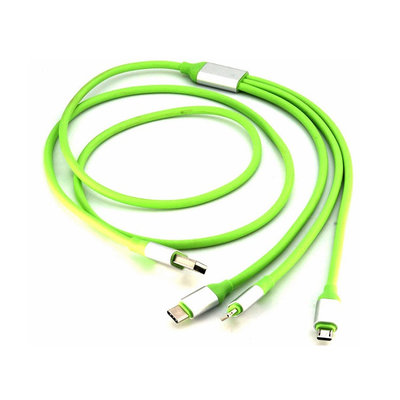 1.2 M 3 in1 Multi-Function Durable TPE Micro USB Type C  charging Cable Cord For iPhone and Samsung smartphones