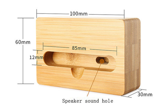 Carbonized bamboo phone stand with a Physical loudspeaker for iphoneX 8plus for samsung note8 S8
